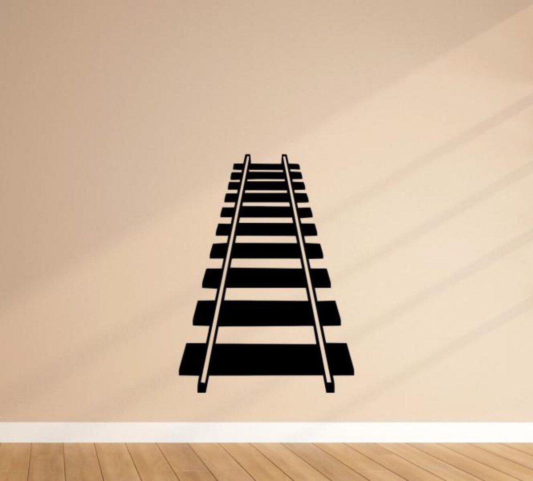 Railroad Wall Decal Vinyl Sticker Train Railway Wall Art Rails Sign Way ...
