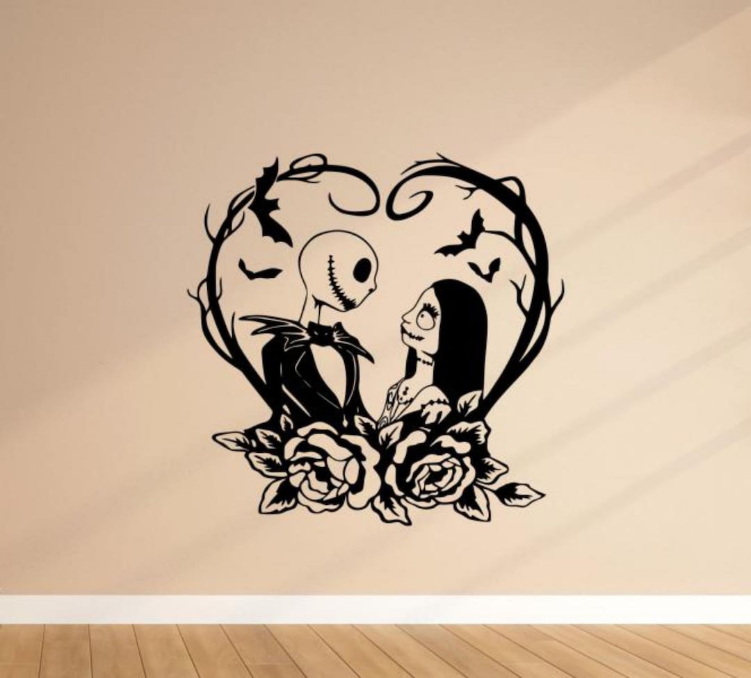 Jack Skellington and Sally Wall Decal Vinyl Sticker Nightmare Christmas ...