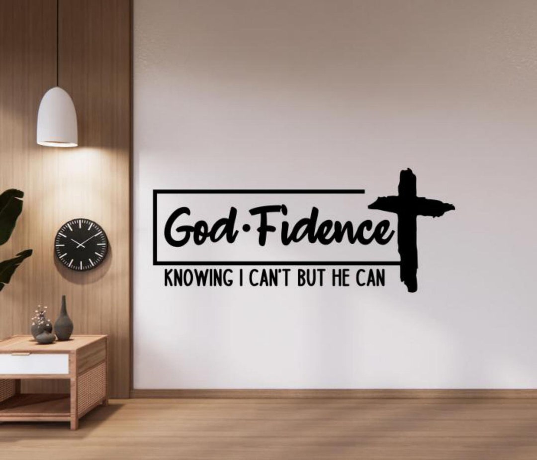 Godfidence Decal Wall Vinyl Sticker God Fidence Decor Religious Wall ...