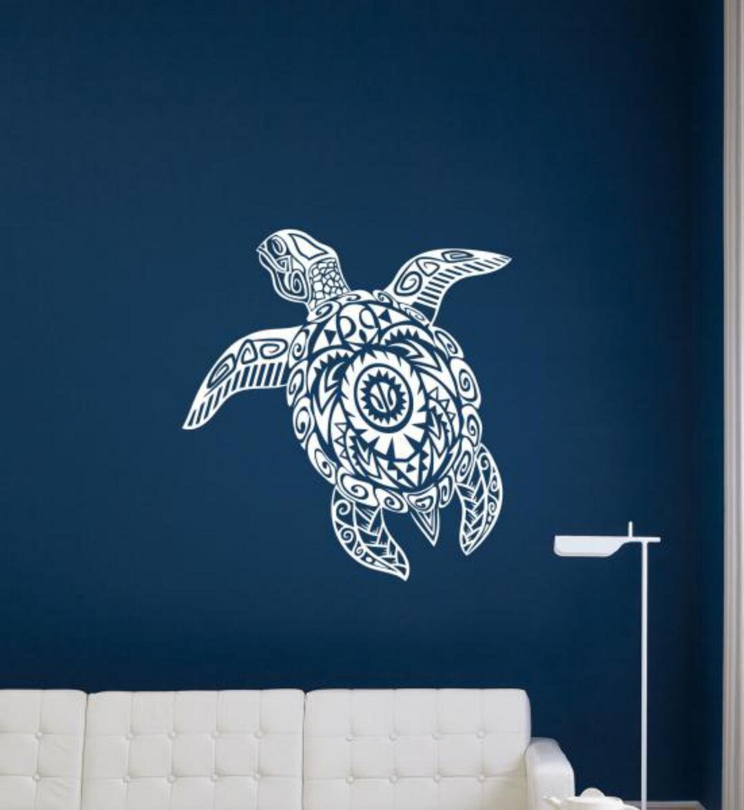 Turtle Wall Decal Vinyl Sticker Sea Turtle Decor Ocean Nautical Wall ...