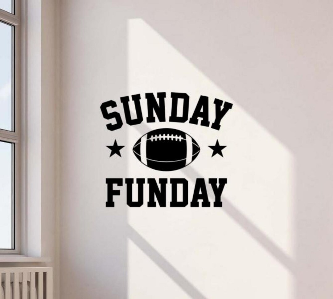 Sunday Funday Decal Wall Vinyl Sticker Football Decor Wall Art Sport ...