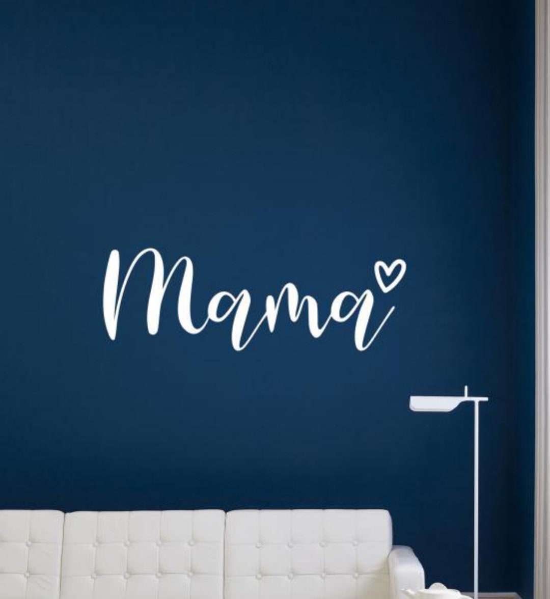 Mama Wall Decal Vinyl Sticker Heart Mom Decor Bedroom Wall Art Quote ...