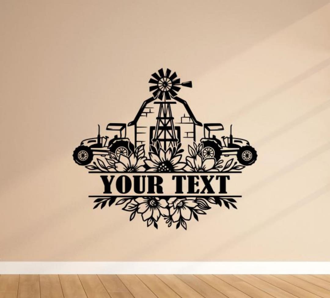 Custom Farm Decal Wall Vinyl Sticker Personalized Farmhouse Decor Ranch ...
