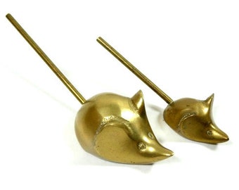Vintage Brass Mouse - Etsy