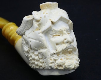 Carved Face Pipe - Etsy