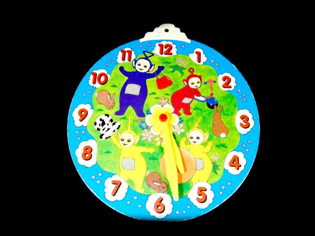 Vintage Teletubbies Time Tell Clock Learn to Tell Time Kids TV Show ...