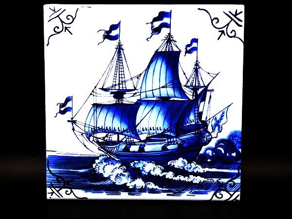 Vintage Ship Tile Decorative Tile With A Ship Vintage Tiles - Etsy