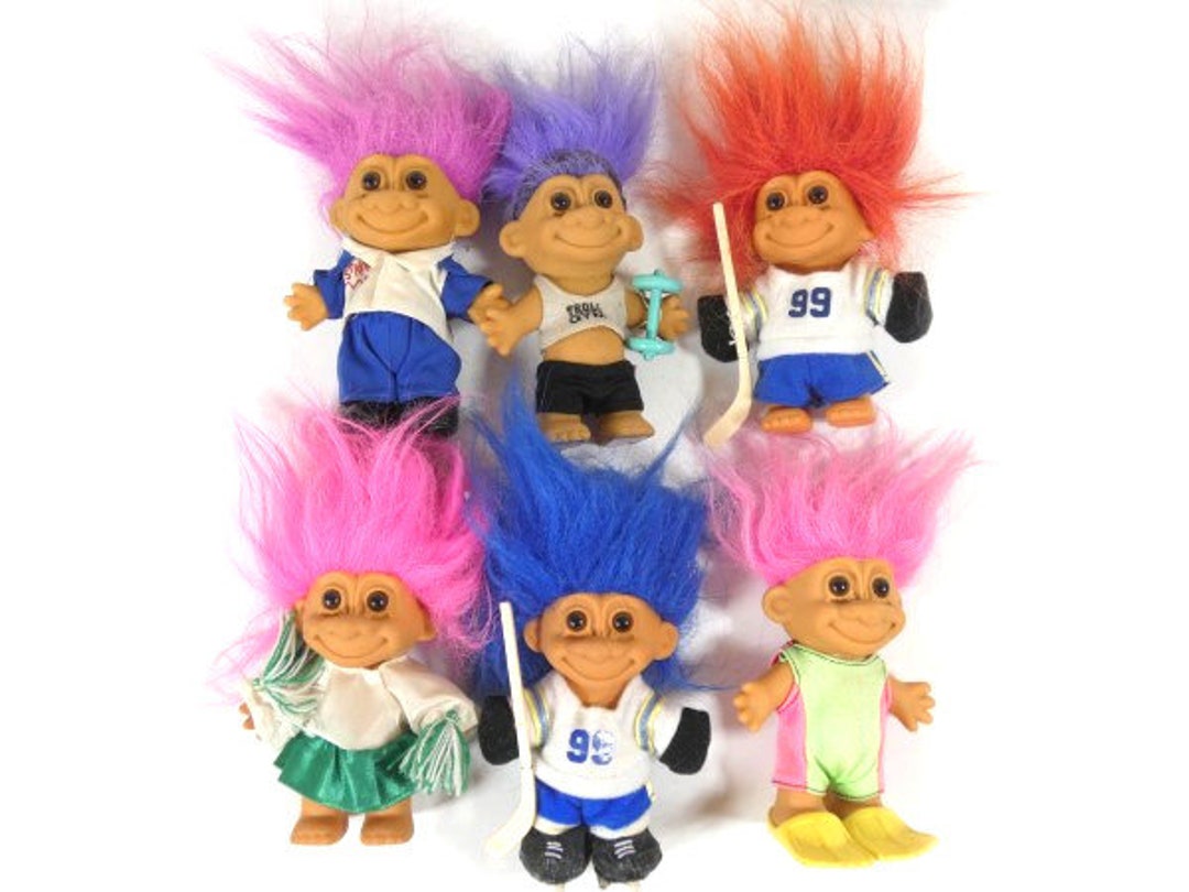 1 Vintage Russ Berrie Good Luck Troll Doll Sports Trolls Ice Hockey Gym ...