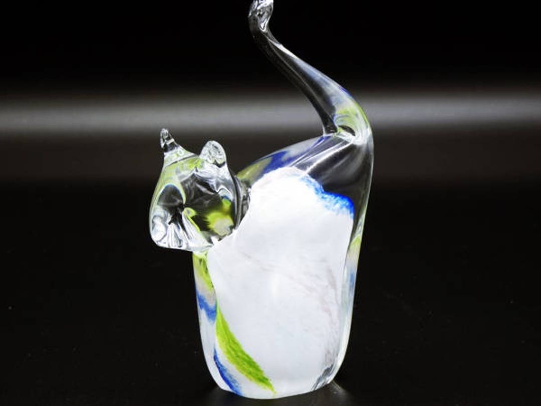Vintag Cat Glass Paperweight Colored Paperweight Cat - Etsy