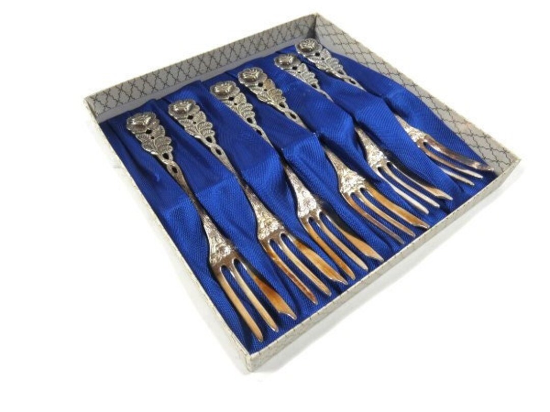 Set of 6 Silver Rose Forks Hildesheimer Rose by Antiko Vintage Fork Set ...