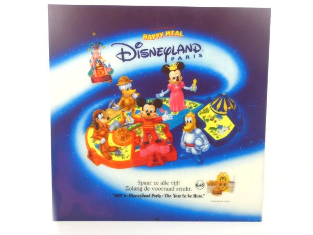 1 Vintage Disneyland Paris Translite Display Mcdonald's Happy Meal ...