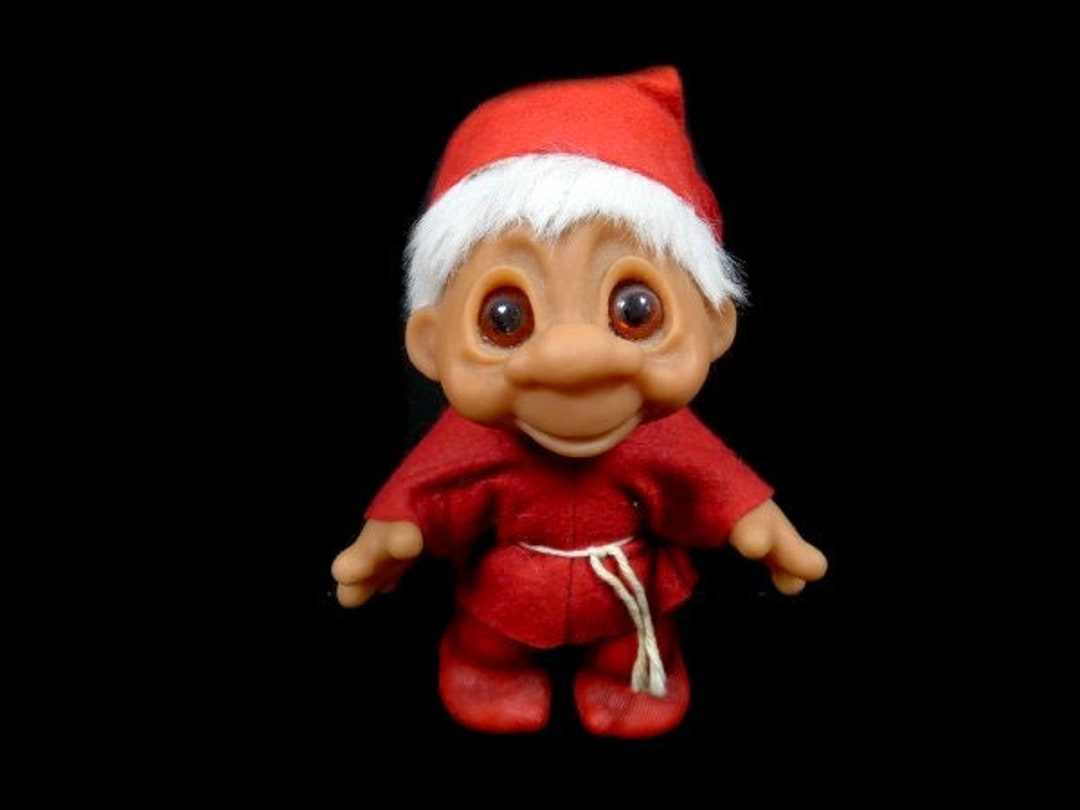 Vintage Thomas Dam Santa Troll Elf Troll Red White Troll 1980 Made in ...