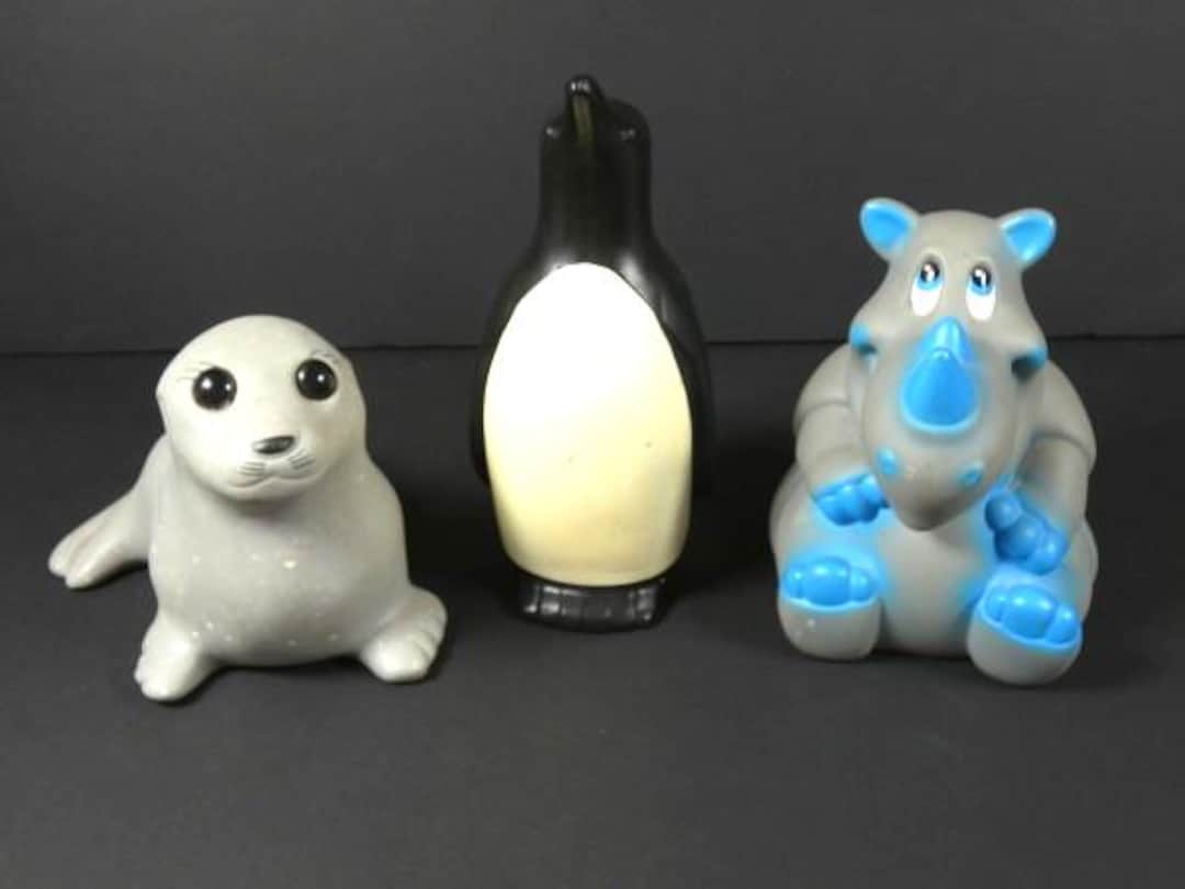 1 Vintage Animal Money Bank Penguin Seal or Rhinoceros Piggy Bank Money ...