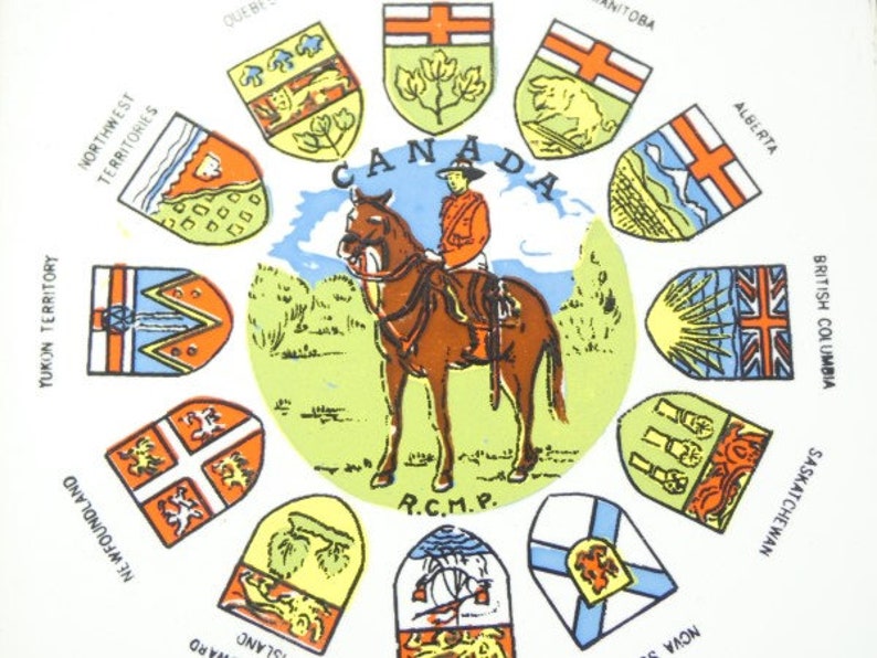 Vintage Canadian Mounty Tile Beautiful Equine Tile Home Decor - Etsy