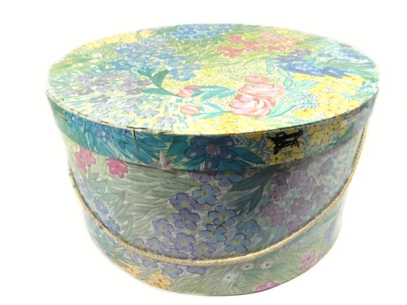 Vintage Flower Hat Box Vintage Retro Design Floral Design - Etsy