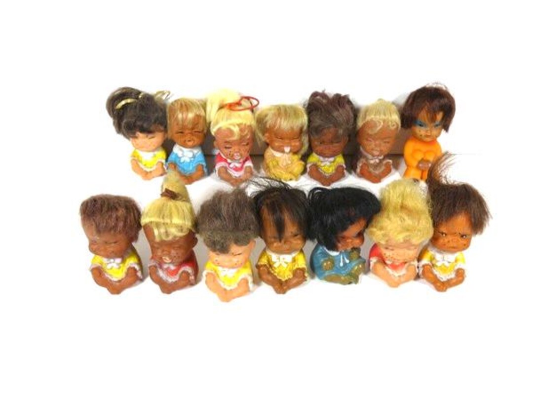 1 Vintage Laughing Angry Crying Sad Vinyl Doll Puppet Girl Crying Moody ...