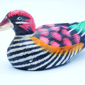 Vintage Wooden Duck Brown Grey Wood Duck Decorative Hand Painted Duck ...