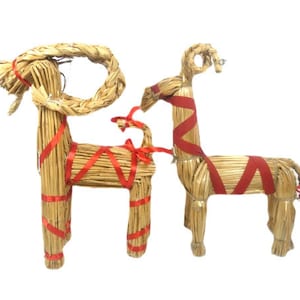 1 Big Vintage Straw Goat Handmade Christmas Decoration Scandinavian ...