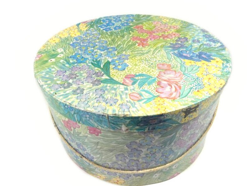 Vintage Flower Hat Box Vintage Retro Design Floral Design - Etsy