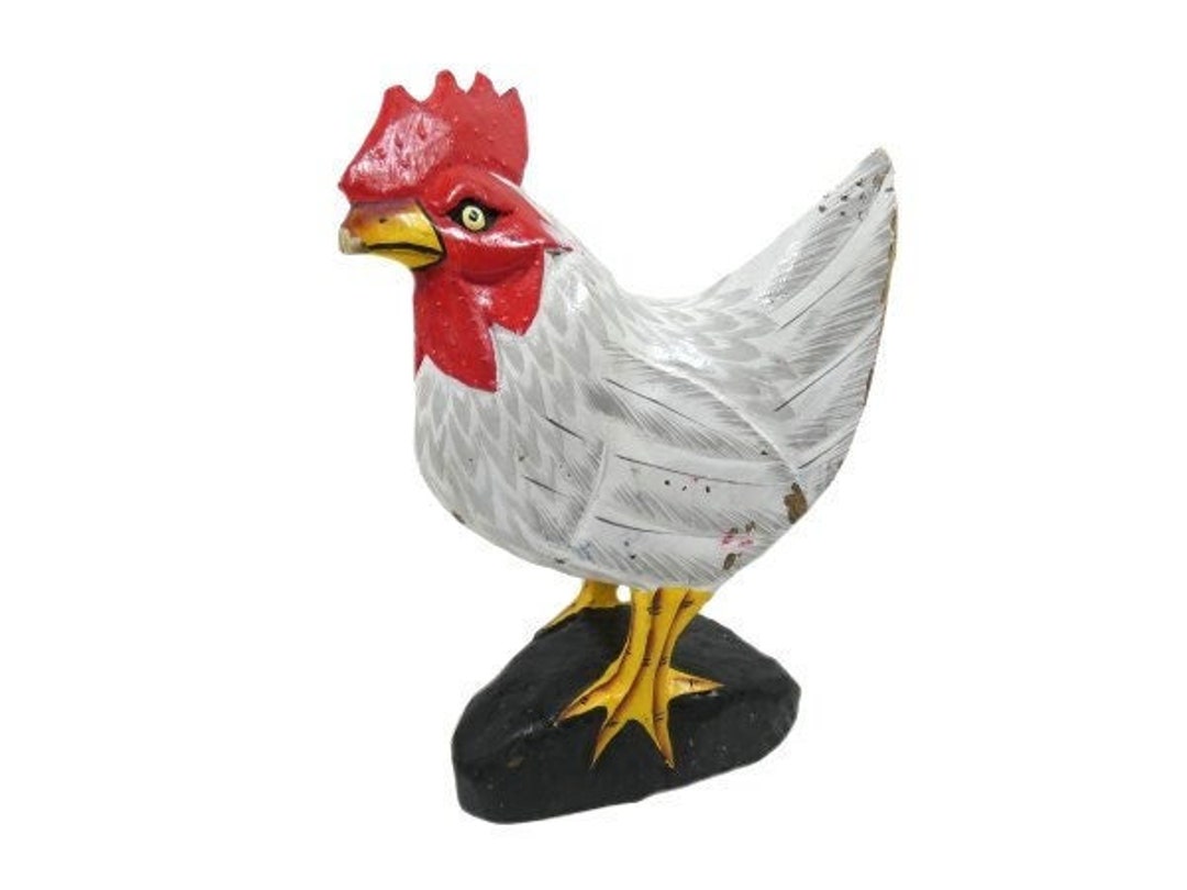 Vintage Wooden Chicken Wood Chicken Decorative Hand Painted Chicken - Etsy