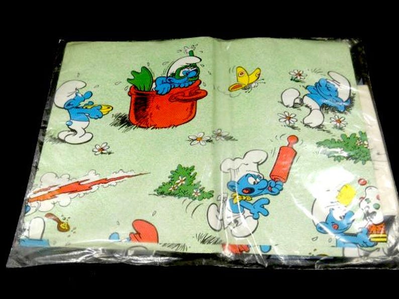 1 Vintage the Smurfs Paper Table Cloth and Napkins Peyo - Etsy