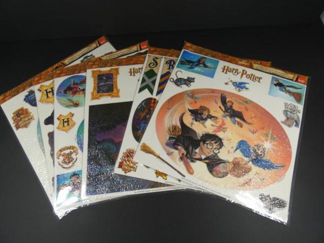 1 Big Vintage Harry Potter Self Cling Stickers Window Transparencies ...