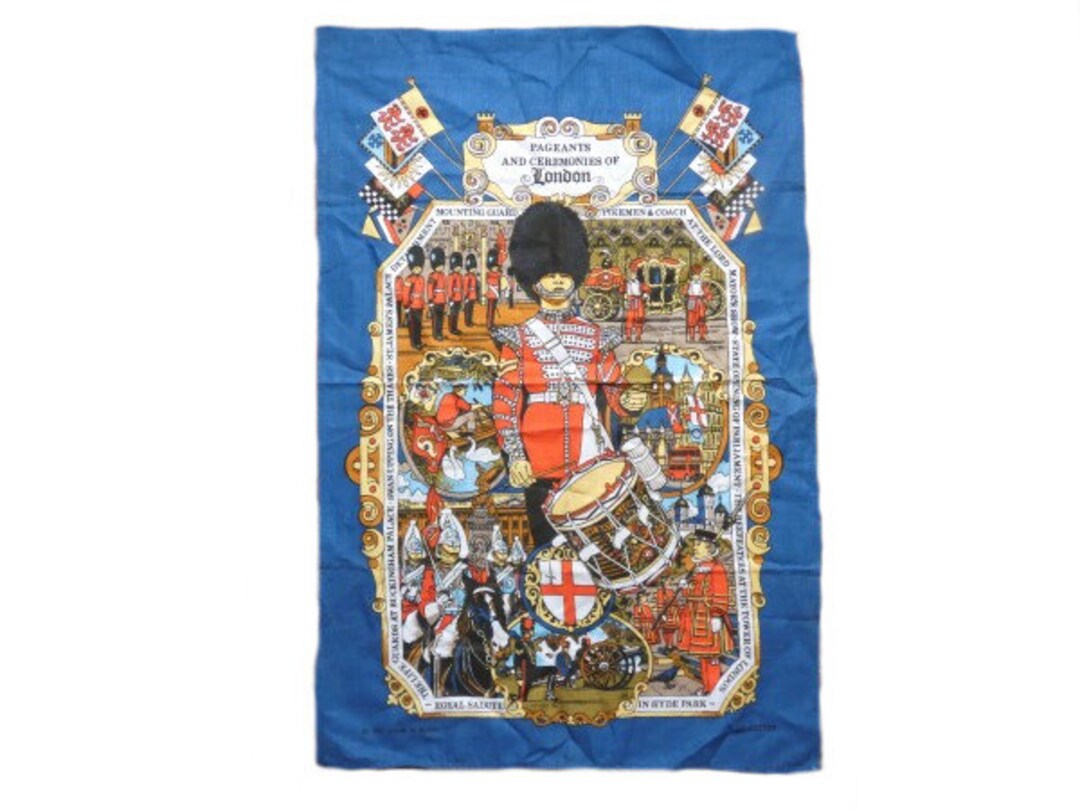 Vintage Pageants and Ceremonies of London Decorative Cotton Cloth Made ...