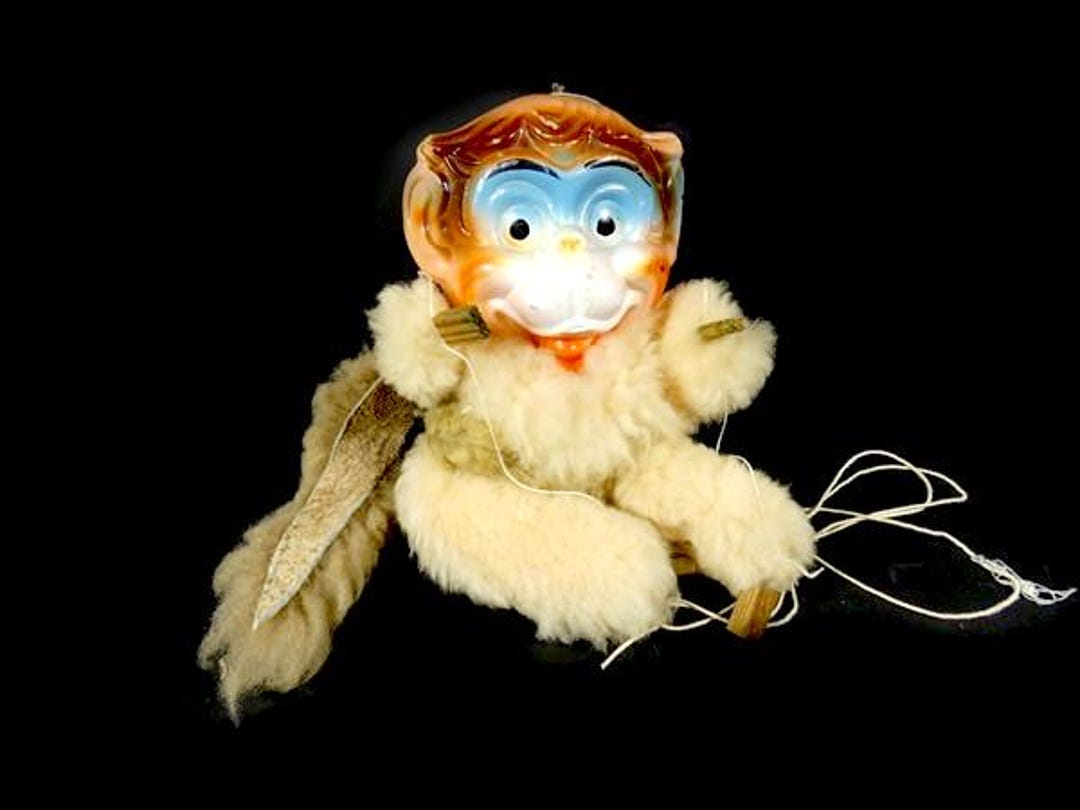 Vintage Handmade Monkey Marionette Doll Monkey Puppet Old Puppet ...
