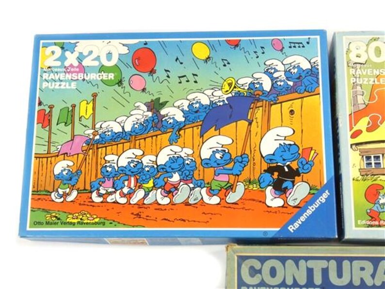 1 Vintage the Smurfs Fighting Jigsaw Puzzle Vintage Retro Design Puzzle ...