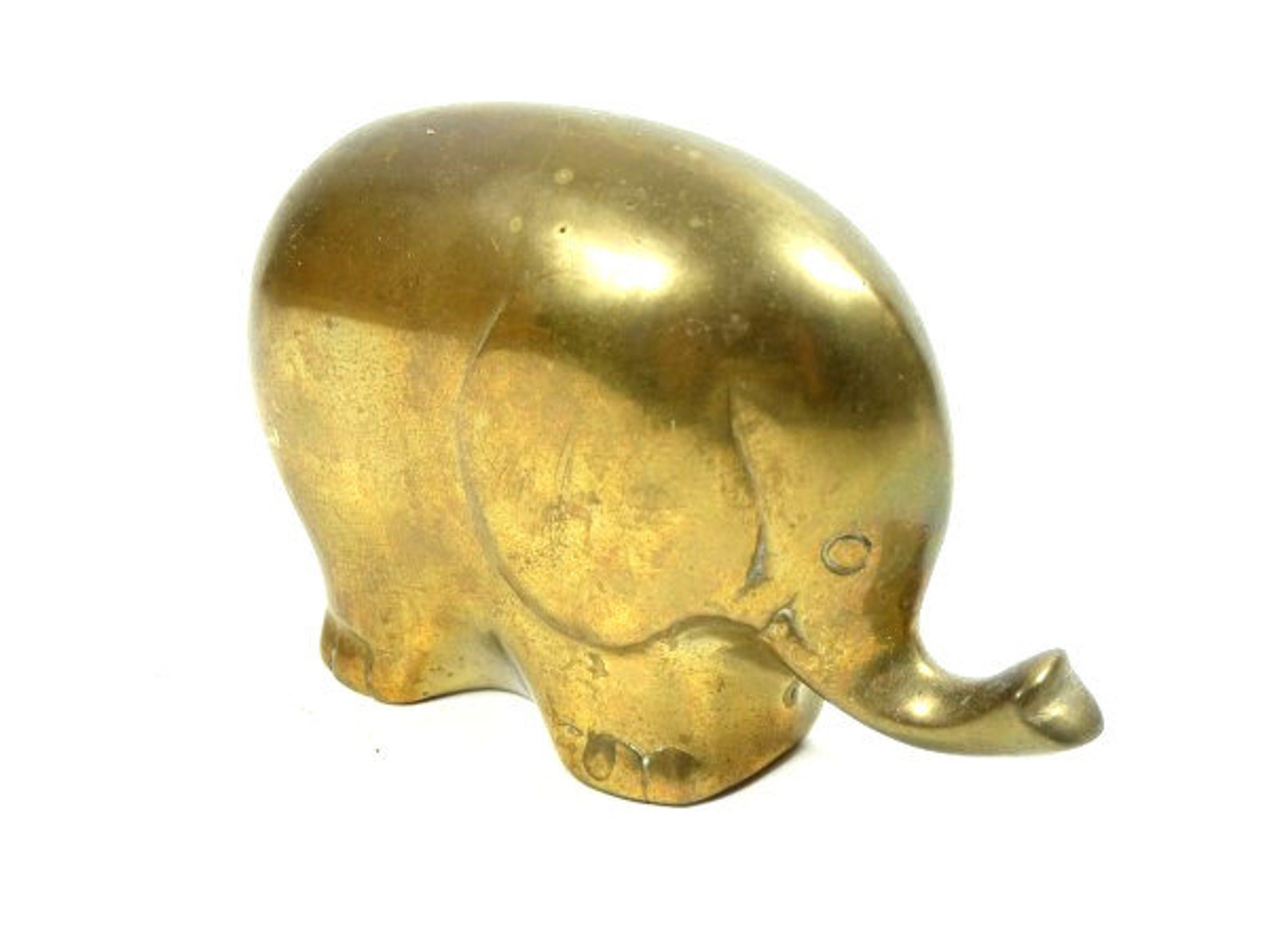 Vintage Brass Elephant Figurine Cute Elephant Vintage Retro - Etsy