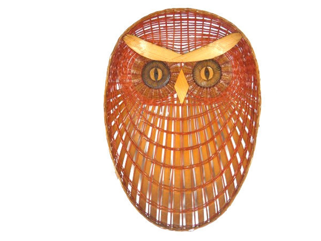 Vintage Wicker Owl Basket Bird Basket Beautiful Owl Basket Wicker ...
