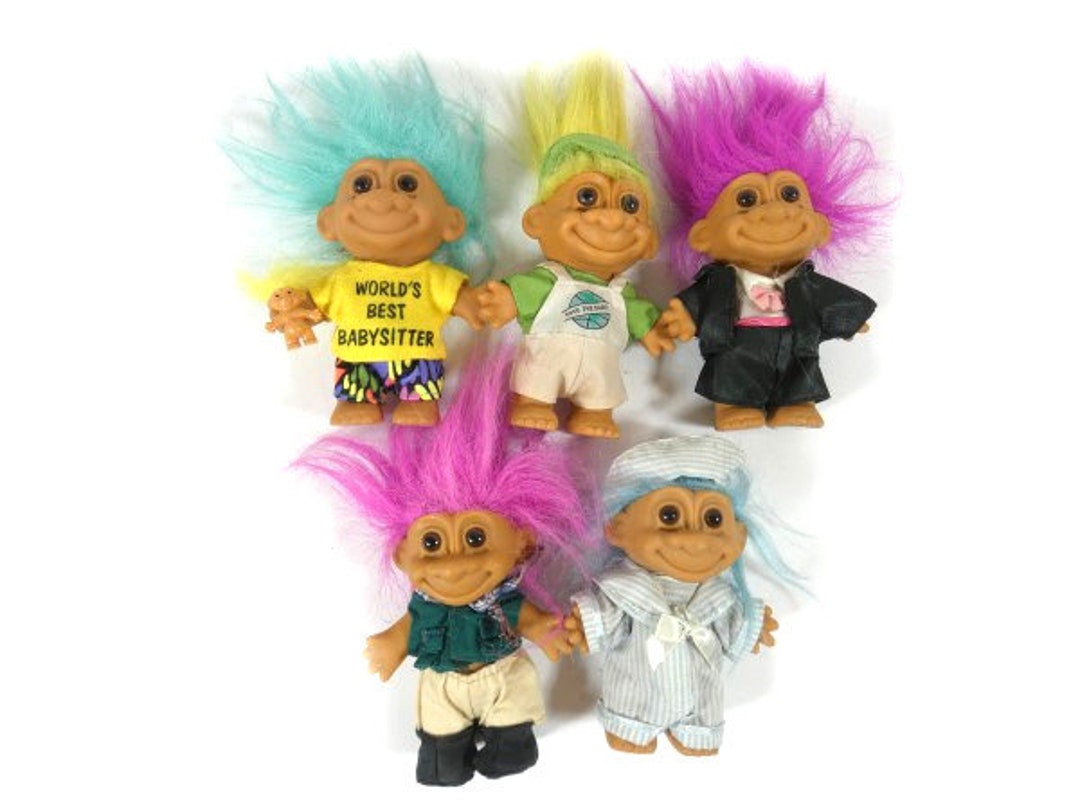1 Vintage Russ Berrie Good Troll Doll Luck Save the Earth Baby Sitter ...