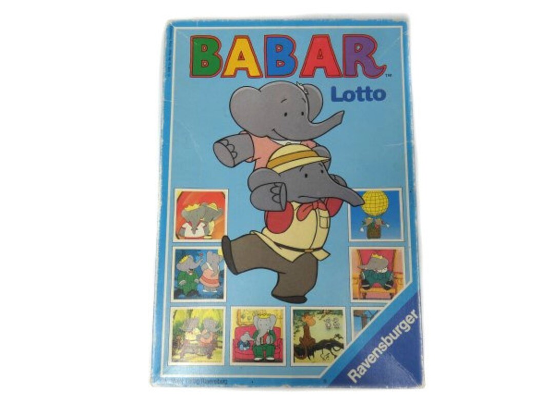 Vintage Babar Lotto Game From 1990 Elephant Babar Board Game Babar Toys ...