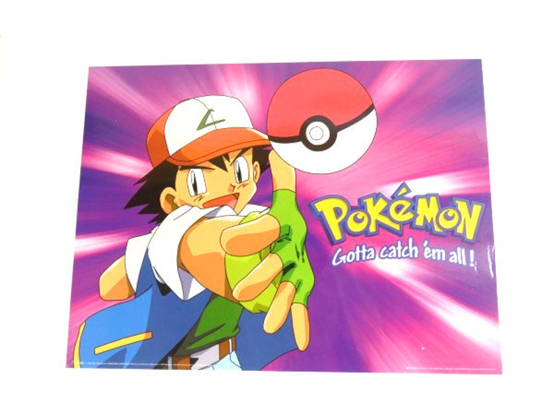 1 Vintage A3 Ash Poster Pokémon Laminated Poster 2000 Pokemon - Etsy