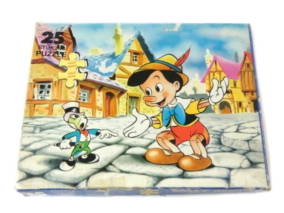 Vintage Pinocchio Puzzle Jeremy Cricket Puzzle Wooden Puzzle - Etsy