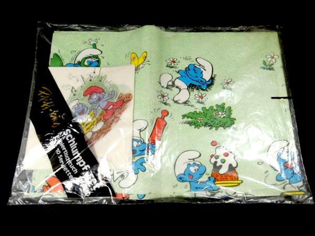 1 Vintage the Smurfs Paper Table Cloth and Napkins Peyo - Etsy