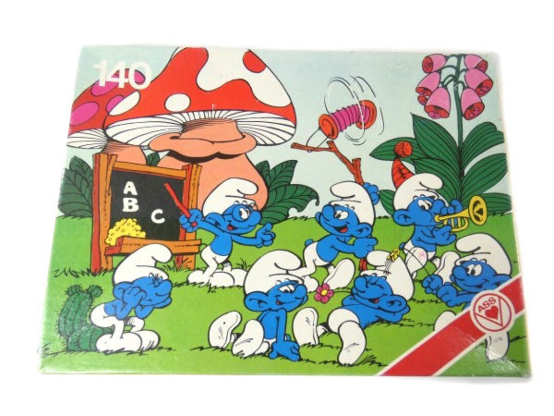 Vintage the Smurfs School Jigsaw Puzzle Vintage Retro Design - Etsy
