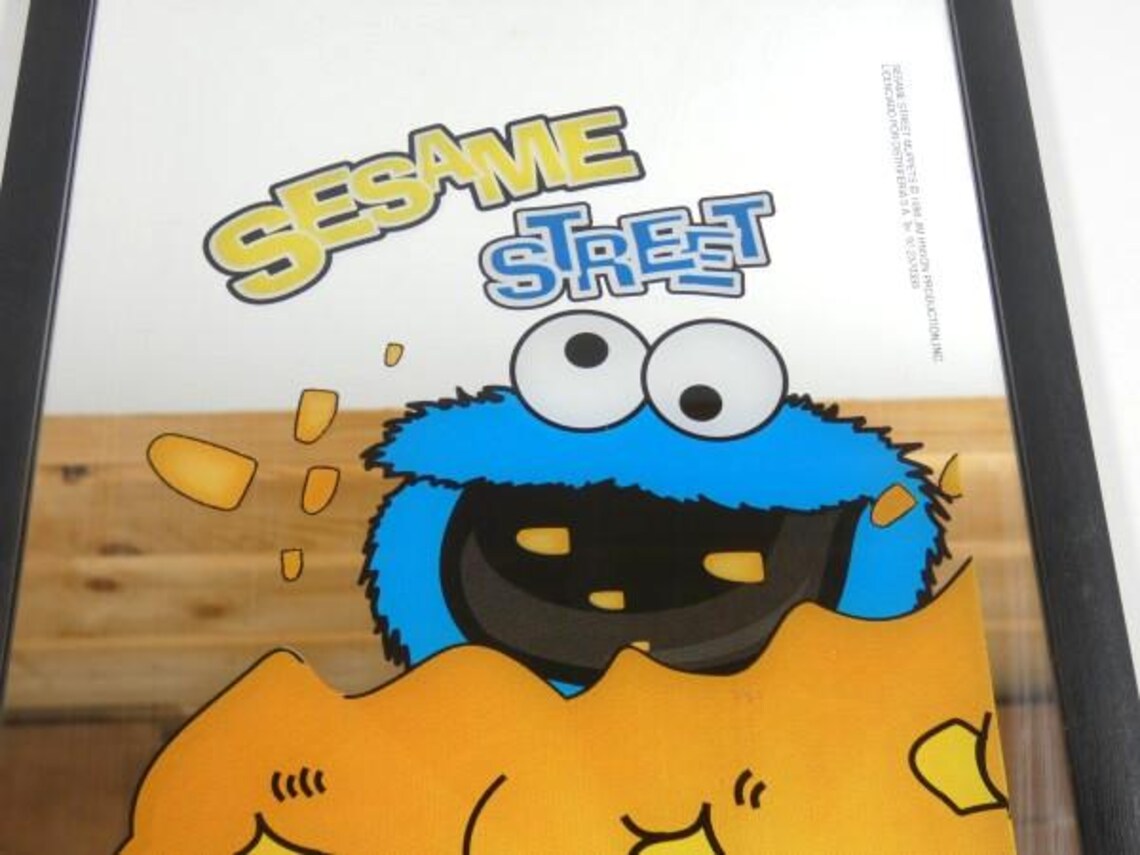 Vintage Cookie Monster Mirror Sesame Street Mirror 1998 - Etsy