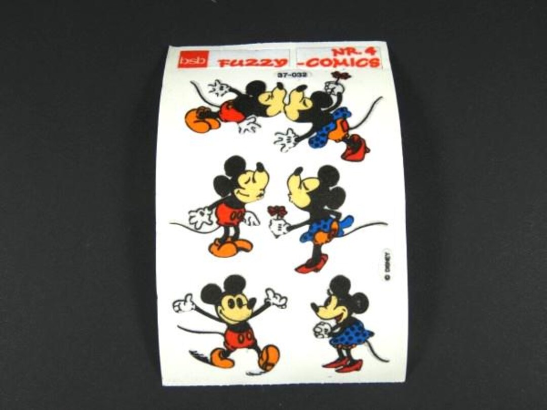 Vintage Mickey Mouse Fuzzy Comics Stickers Minnie Mouse - Etsy