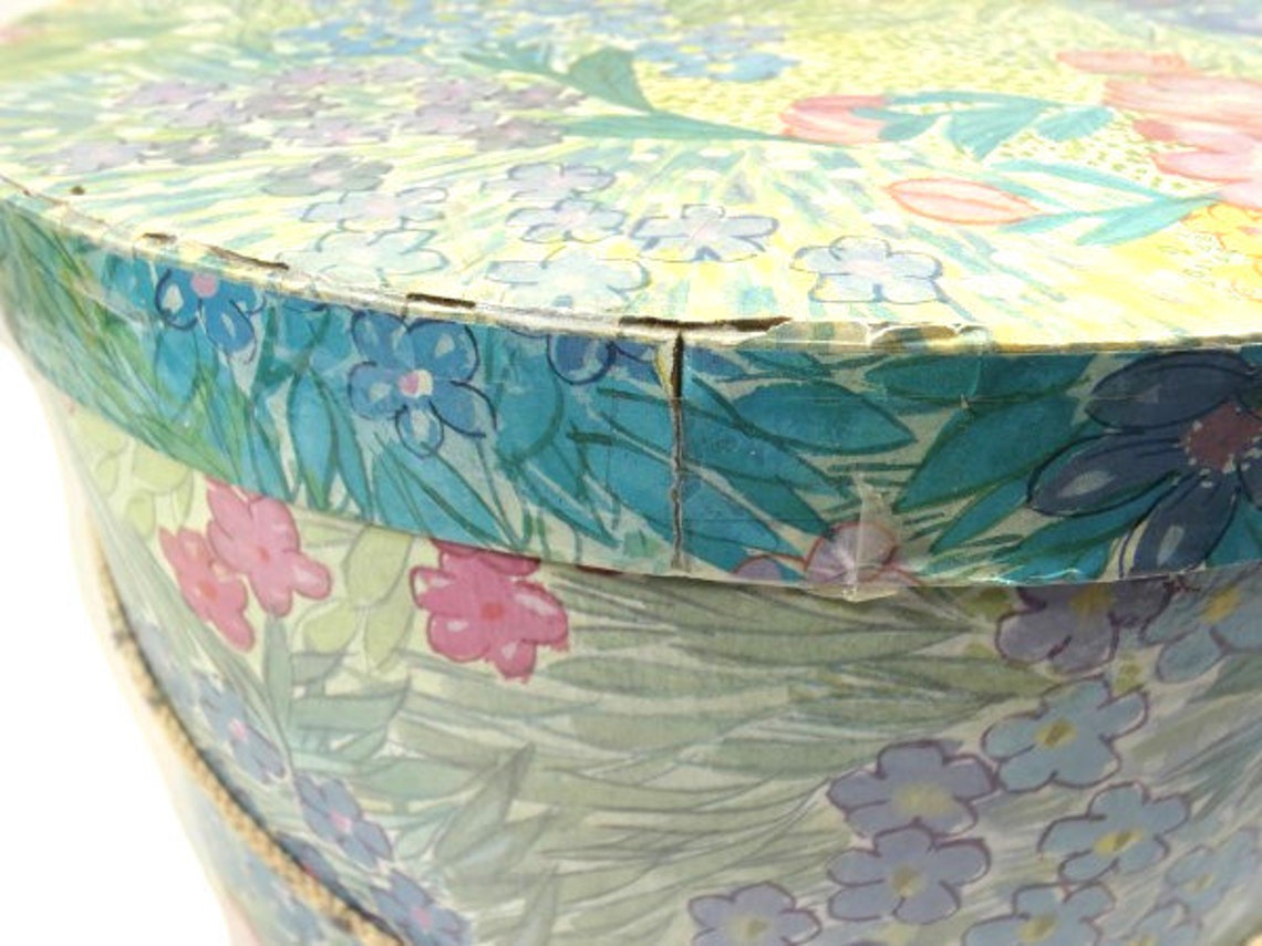 Vintage Flower Hat Box Vintage Retro Design Floral Design - Etsy