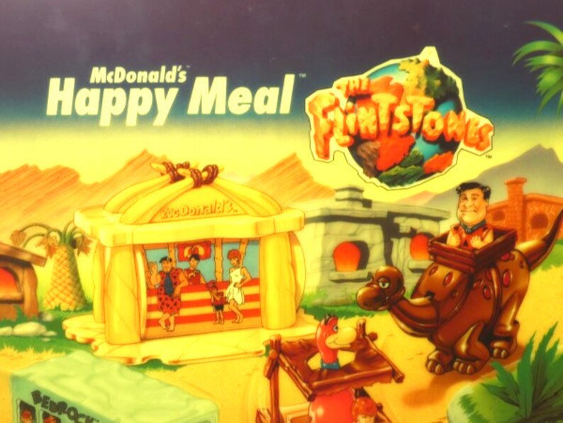 1 Big Vintage the Flintstones Display Translite Mcdonald's Happy Meal ...