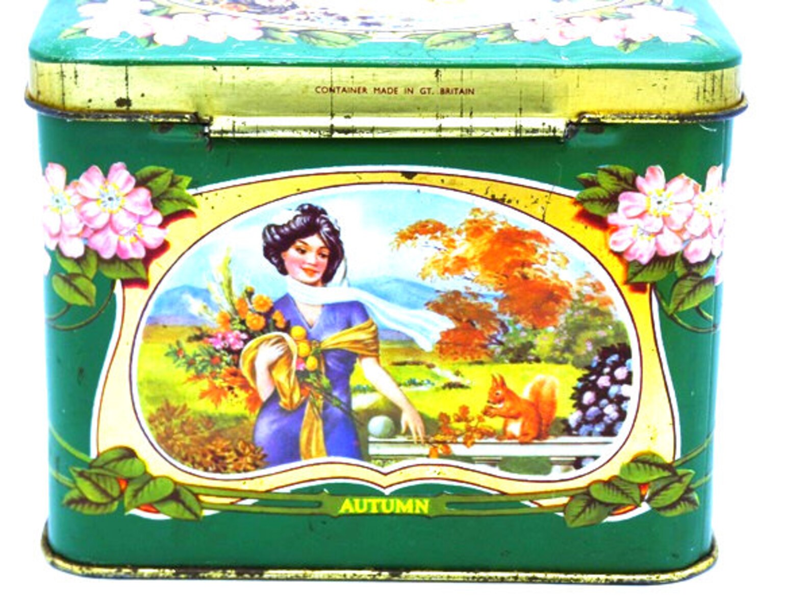 Four Seasons Vintage Tin Canister Beautiful Tin Box Vintage | Etsy