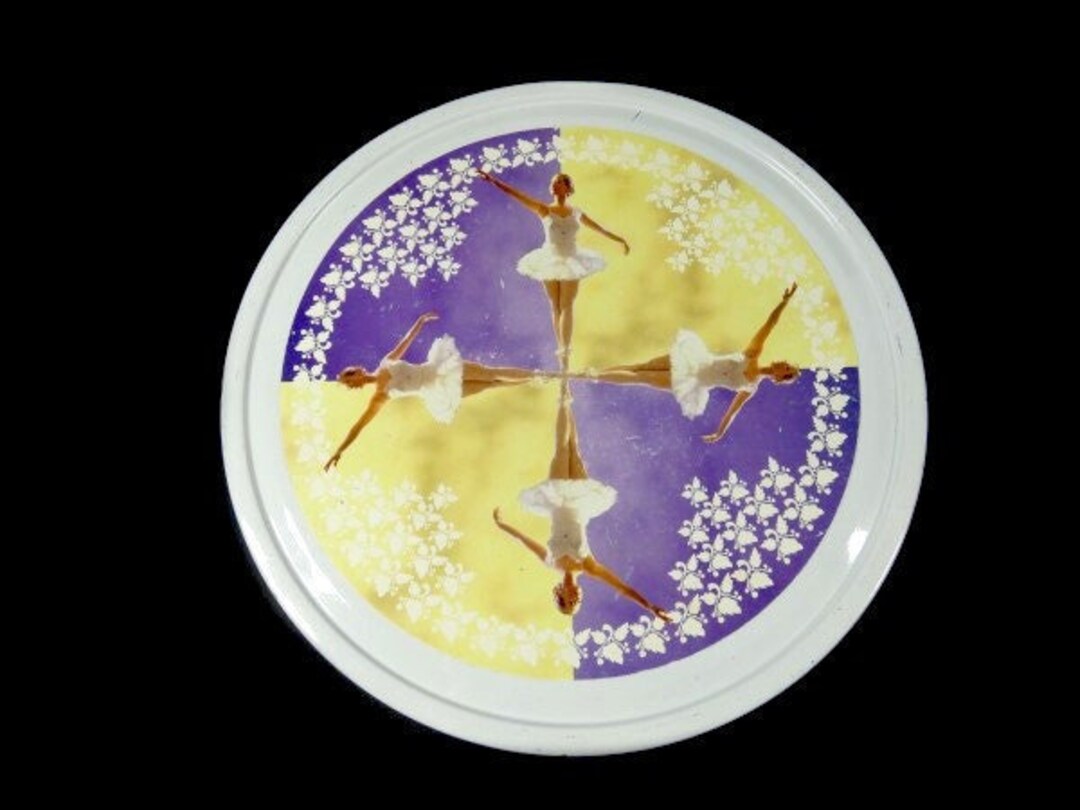 Vintage Ballerina Ballet Dancer Tin Canister Retro Tin Big Vintage ...