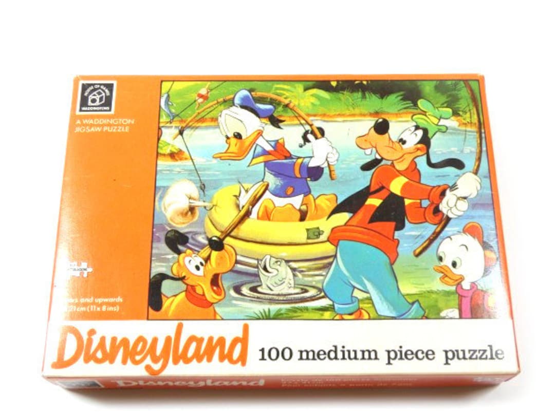 Vintage Disneyland Jigsaw Puzzle Donald Duck Goofy Pluto Fishing Puzzle ...