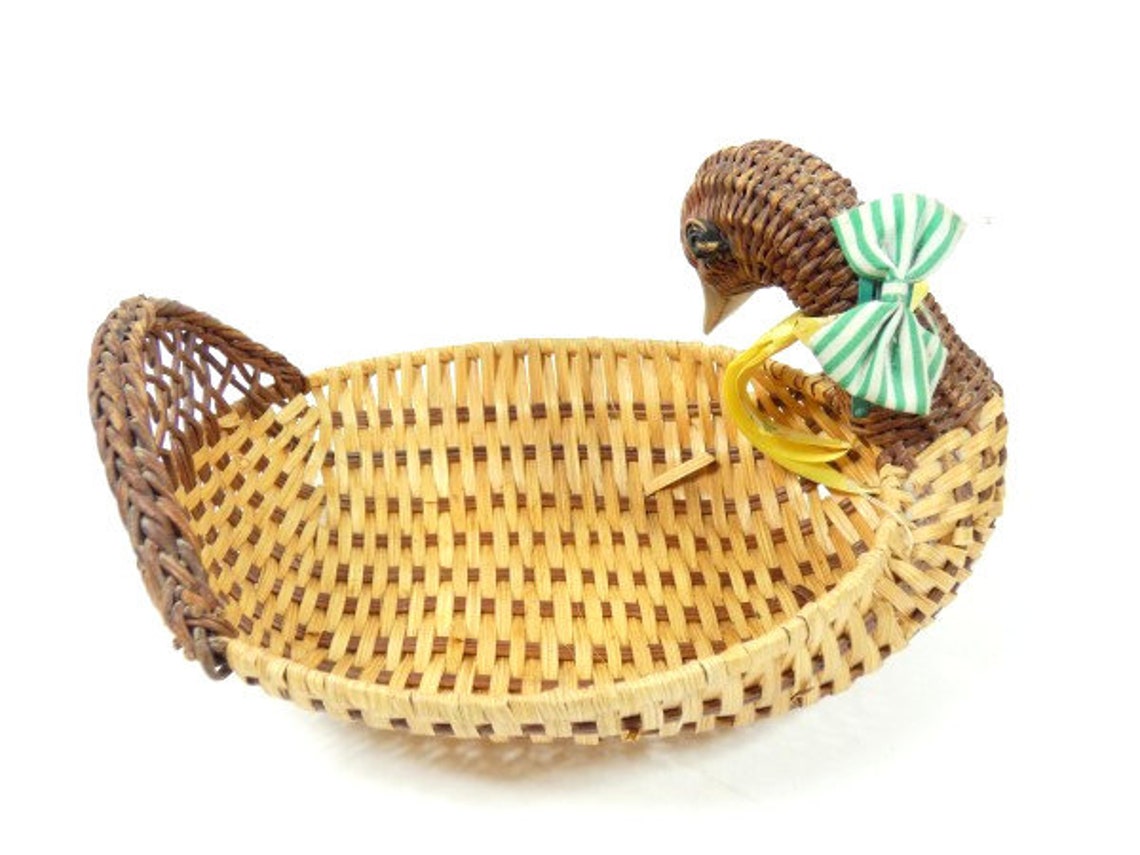 Vintage Duck Basket Wicker Duck Basket Vintage Wicker Duck | Etsy