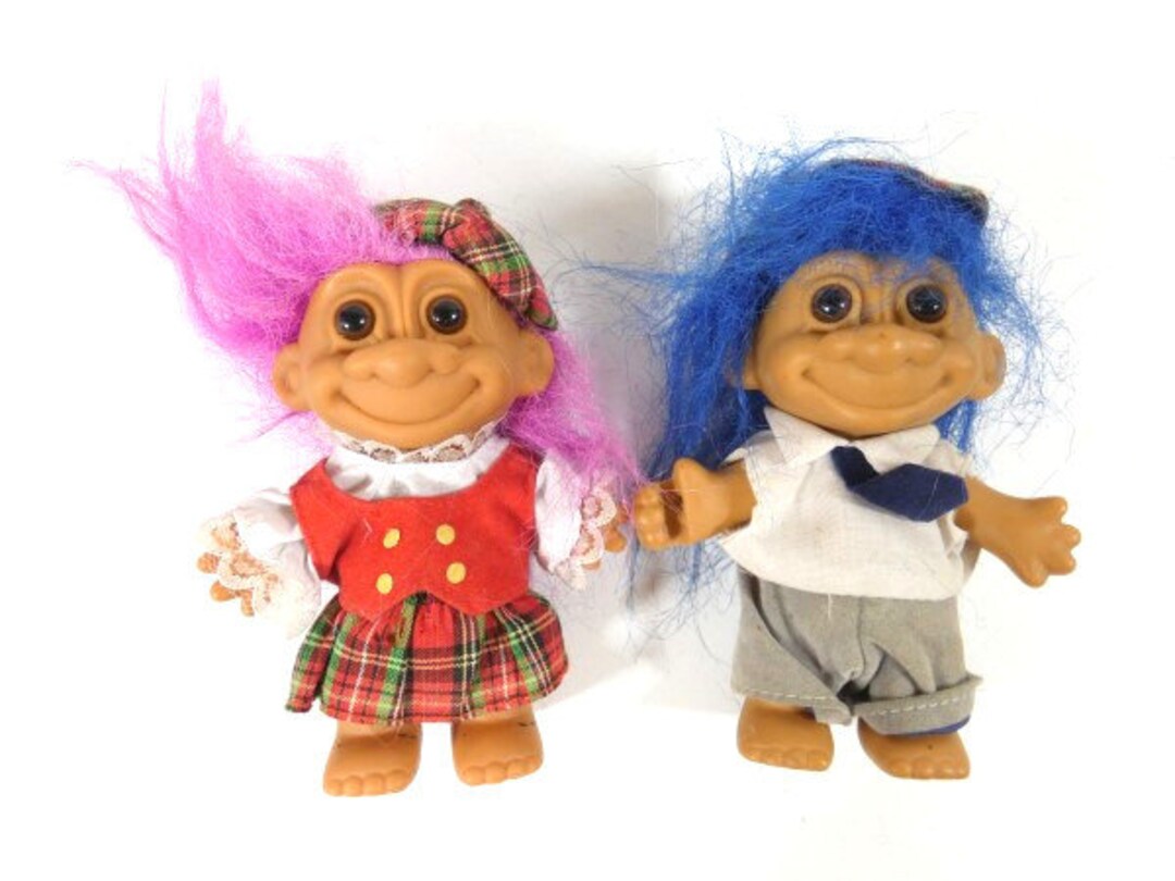 1 Vintage Russ Berrie Good Luck Troll Doll Scottish Troll Scotland - Etsy