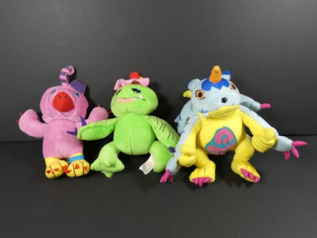 1 Vintage Digimon Plush Toy Gabumon Palmon or Piyomon 2000 - Etsy