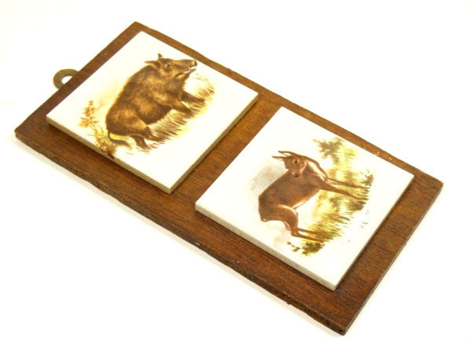 Vintage Hog and Deer Tiles Mini Tiles Ceramic Tile Old Vintage | Etsy