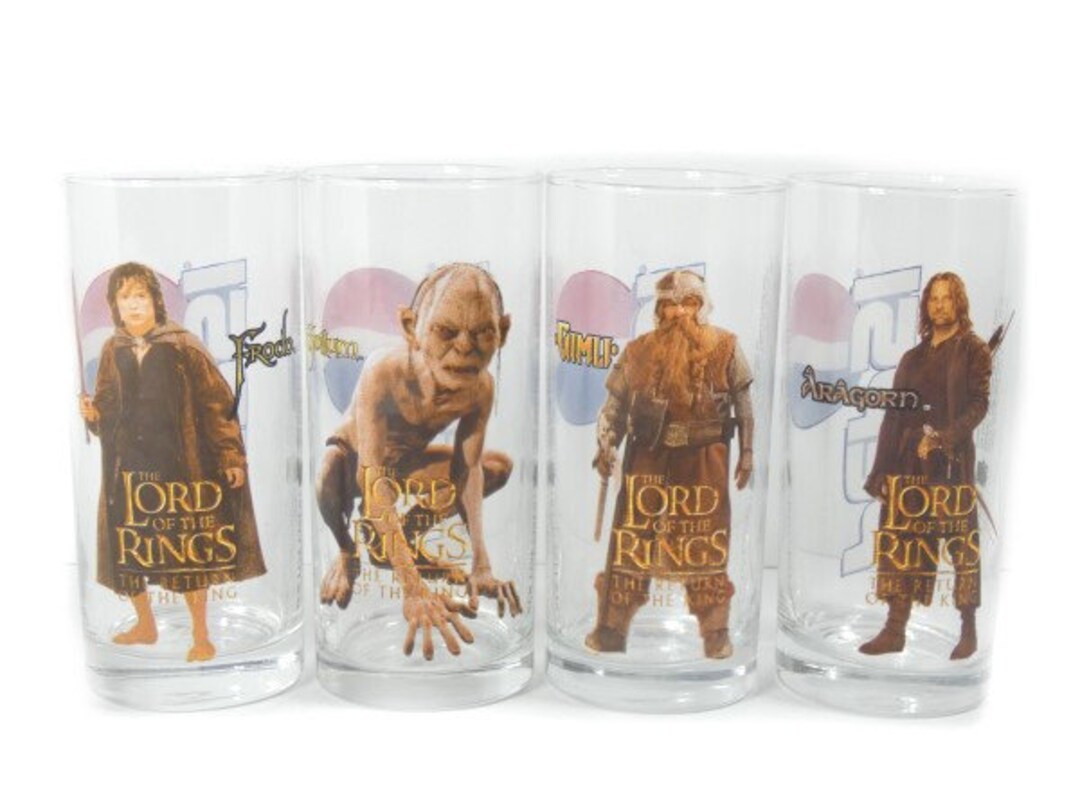 1 Vintage the Lord OF the Rings Drinking Glass 2003 Frodo Aragorn ...