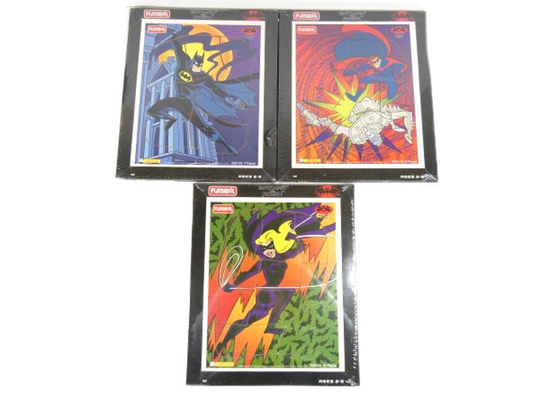 1 Vintage Sealed Batman Playskool Puzzle 1997 DC Comics Batman Robin or ...